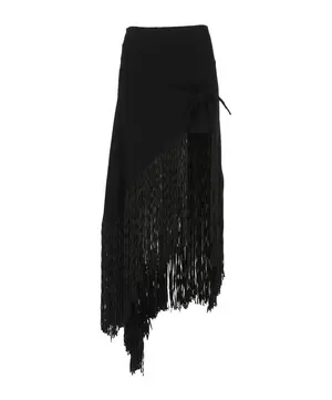 Philosophy Di Lorenzo Serafini Asymmetric Fringed Skirt - Black