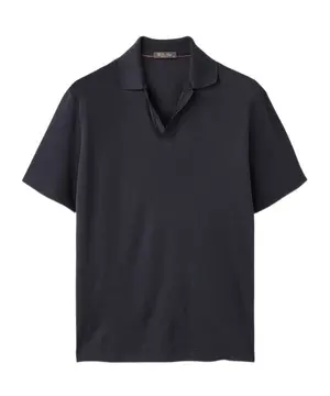 Loro Piana Short-sleeved Polo Shirt - Navy Blue