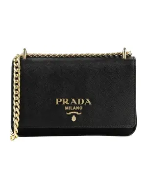 Prada Logo Shoulder Bag With Chain Strap