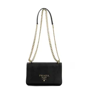 Prada Logo Shoulder Bag With Chain Strap