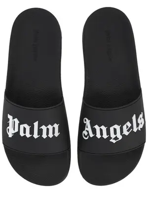 Palm Angels Logo Slides - Black