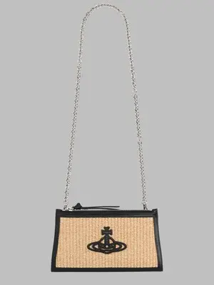 VIVIENNE WESTWOOD Flat Small" Woven Clutch With Chain Strap