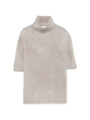 Soft Goat Cashmere Turtle-neck Sweater - Beige