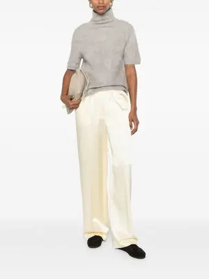 Soft Goat Cashmere Turtle-neck Sweater - Beige