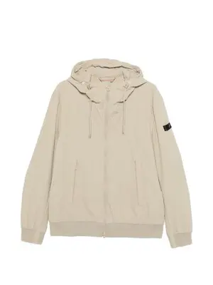 Peuterey Logo Hooded Zip-up Blouson Jacket - Beige