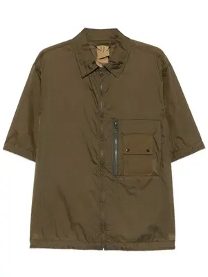 TEN C Zip-up Shirt - Green