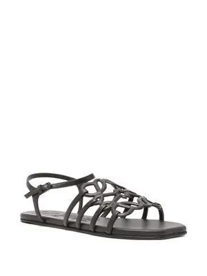 Loewe Petal Anagram Leather Sandals - Brown