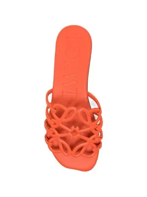 Loewe Petal Anagram Leather Slides - Orange