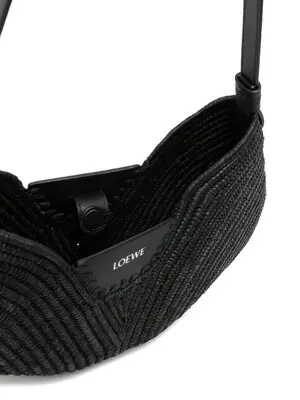 Loewe Swing Medium Raffia Shoulder Bag - Black
