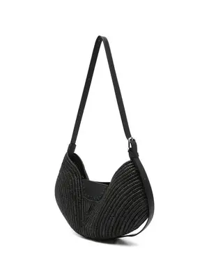 Loewe Swing Medium Raffia Shoulder Bag - Black