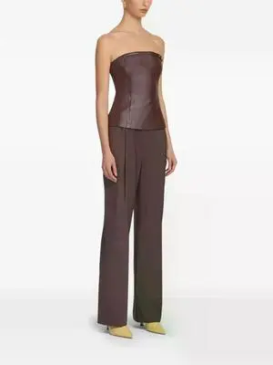 VIKTORIA & WOODS Buckle-detail Leather Bandeau Top