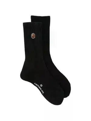 A BATHING APE Ribbed Logo Socks