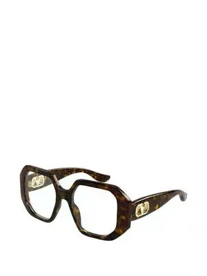 Valentino Garavani Vlogo Geometric-frame Glasses - Brown