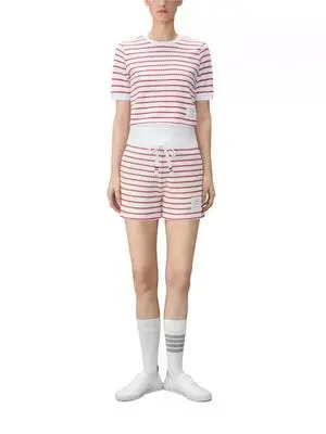 Thom Browne Striped Honeycomb-rib T-shirt