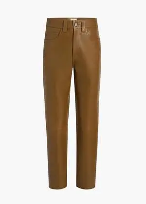 Khaite KHAITE Callum Leather Pants Dark Olive
