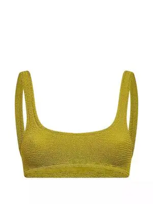 MC2 SAINT BARTH Naima Crinkle-effect Bikini Top - Green