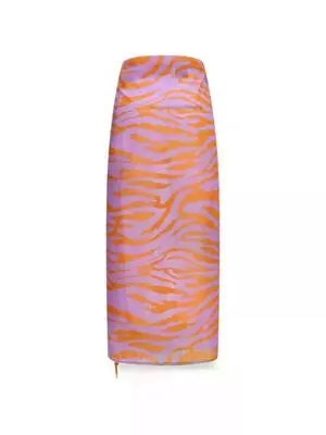 Attico Zebra-print Fringed Pareo