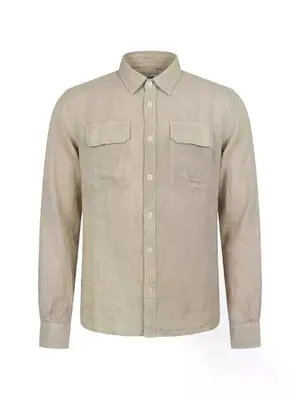 C.P. COMPANY Logo-embroidered Chest-pocket Shirt - Neutrals