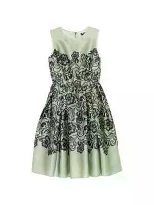 Dolce & Gabbana Floral Lace-printed Midi Dress - Green
