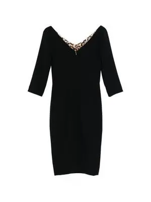 Dolce & Gabbana V-neck Long Sleeve Midi Dress