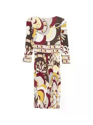 Emilio Pucci Printed Midi Dress - Red