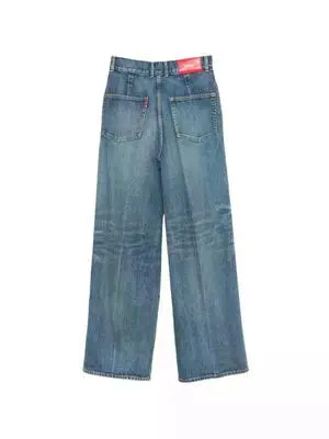 Undercover Pleated Whiskered Jeans - Blue