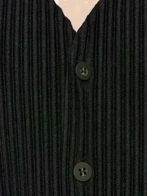 Issey Miyake Pleated V-neck Waistcoat - Black