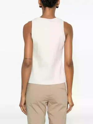 Max Mara Sleeveless Embroidered Logo Top