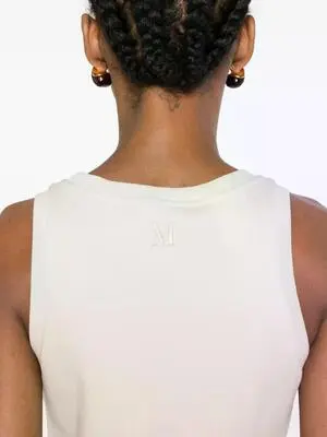 Max Mara Sleeveless Embroidered Logo Top