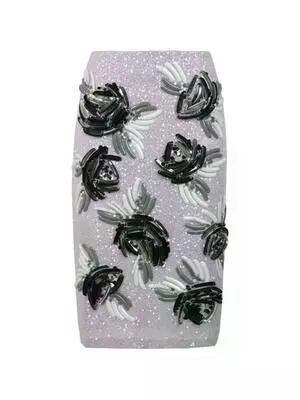 DES_PHEMMES Bead-embellished Sequin Midi Skirt