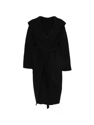 Alberta Ferretti Belted Hooded Coat - Black