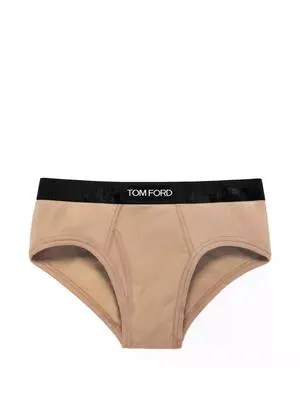 TOM FORD Logo-waistband Briefs - Neutrals