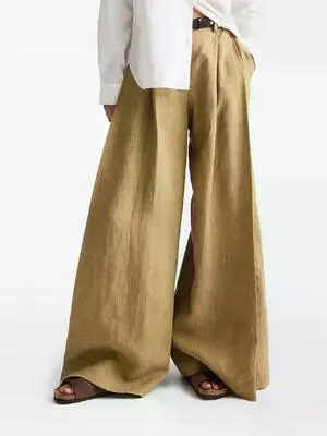 TWP Pleated Palazzo Pants - Neutrals