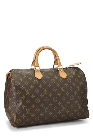 LOUIS VUITTON Monogram Speedy 35 Top Handle Bag - Brown