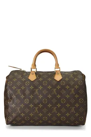 LOUIS VUITTON Monogram Speedy 35 Top Handle Bag - Brown