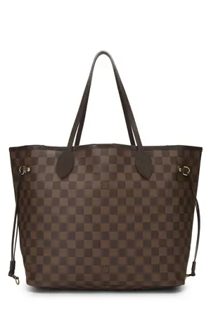 LOUIS VUITTON Damier Ebene Neverfull Tote - Brown
