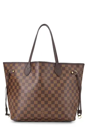 LOUIS VUITTON Damier Ebene Neverfull Tote Nm - Brown