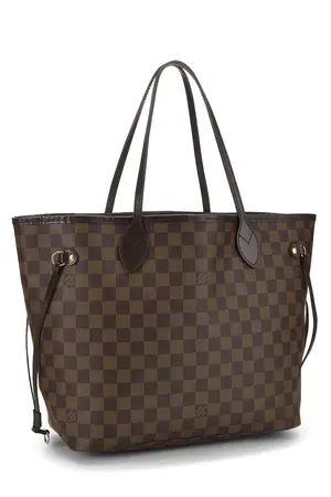 LOUIS VUITTON Damier Ebene Neverfull Tote Nm - Brown