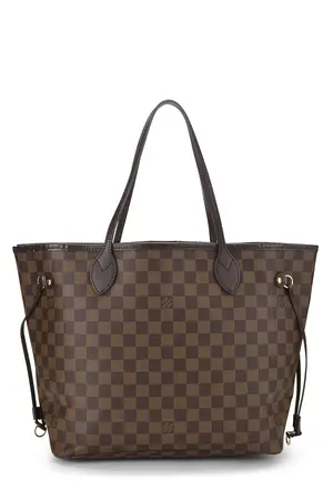 LOUIS VUITTON Damier Ebene Neverfull Tote Nm - Brown