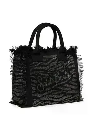 MC2 SAINT BARTH Zebra Print Embellished Tote Bag