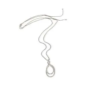 David Yurman Sterling Silver Diamond Continuance Pendant Necklace