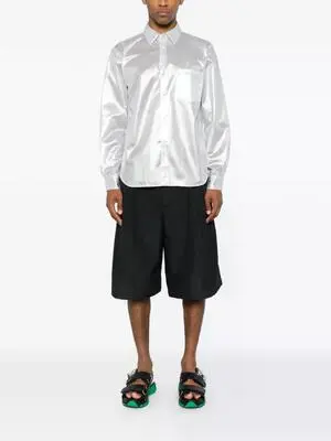 Comme Des Garçons Perforated-mesh Shirt - Silver