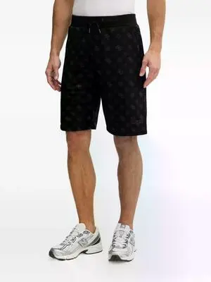 Guess Monogram Print Drawstring Shorts - Black