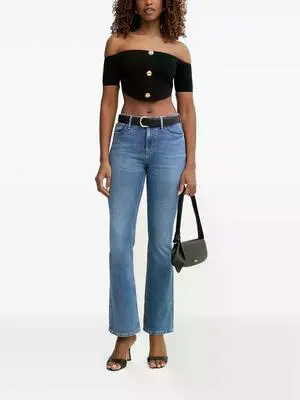 Guess Logo Plaque Flared Jeans - Blue
