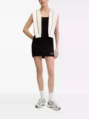 Guess Ribbed Knit Logo Detail Mini Dress