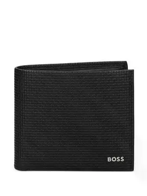 BOSS Woven-effect Leather Wallet