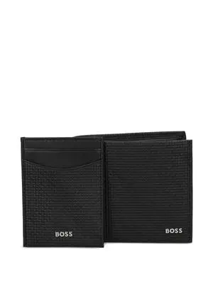 BOSS Woven-effect Leather Wallet