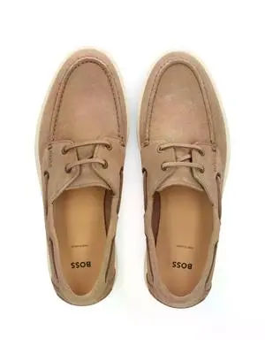BOSS Suede Lace-up Boat Shoes