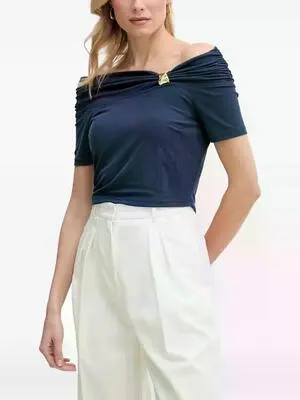 Guess Off-shoulder Ruched Top - Blue