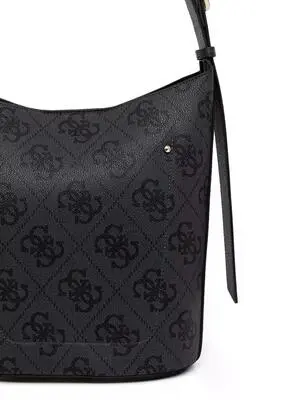 Guess Monogram Print Logo Plaque Tote Bag